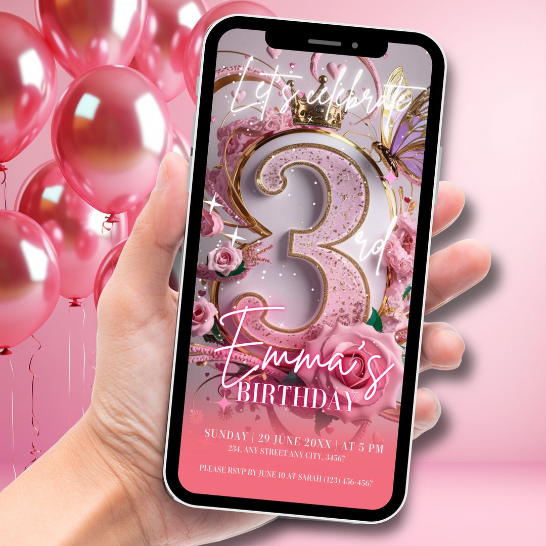 Digital Birthday Invitation, Animated Video Birthday Party Invitation ...