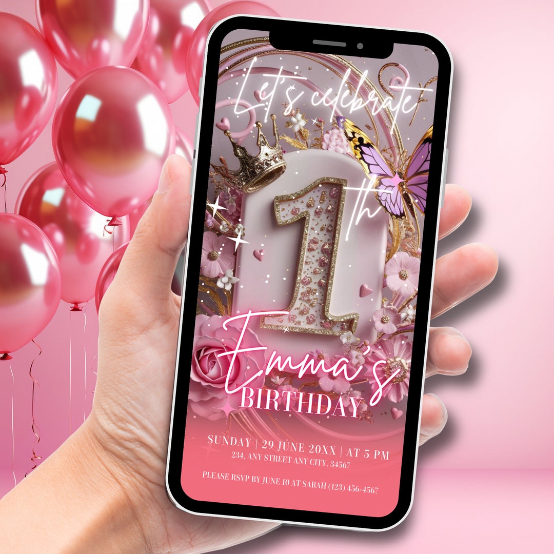 Digital Birthday Invitation, Animated Video Birthday Party Invitation ...