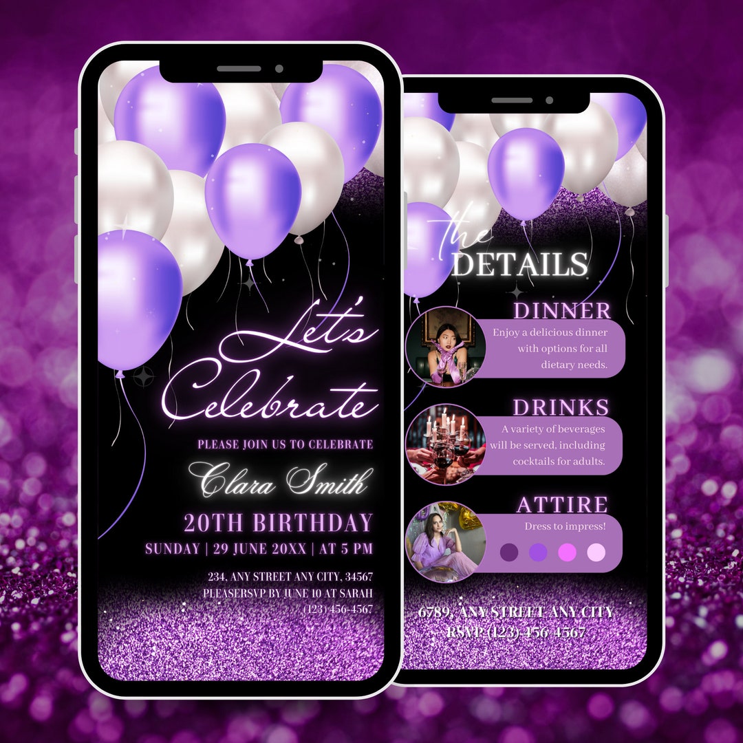 Digital Birthday Invitation, Animated Video Birthday Party Invitation ...