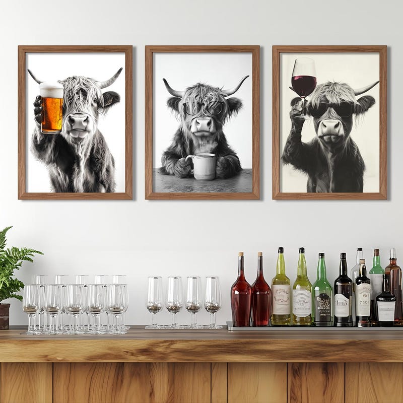 Vintage Cow Kitchen Art - Etsy UK