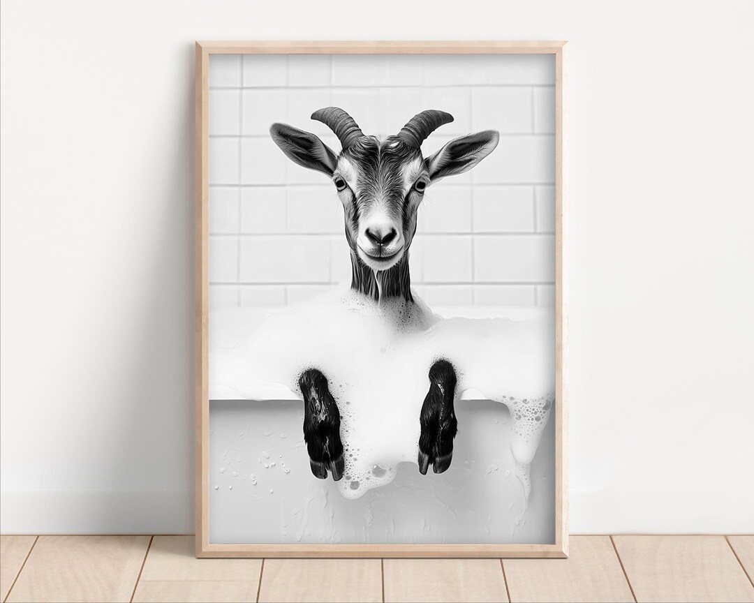 Funny Goat Bubble Bath Art, Bathroom or Laundry Room Poster/canvas - Etsy