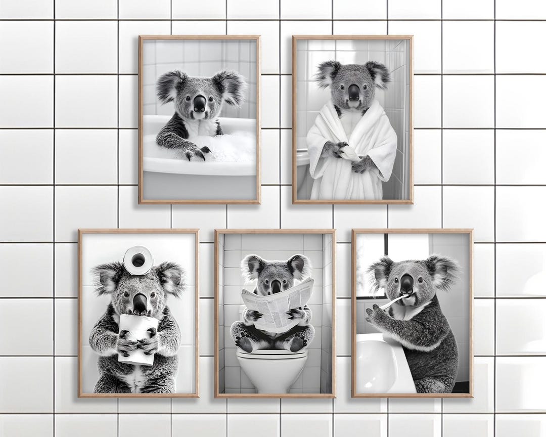 Funny Koala Bathroom Art: Toilet Humor Poster or Canvas - Etsy