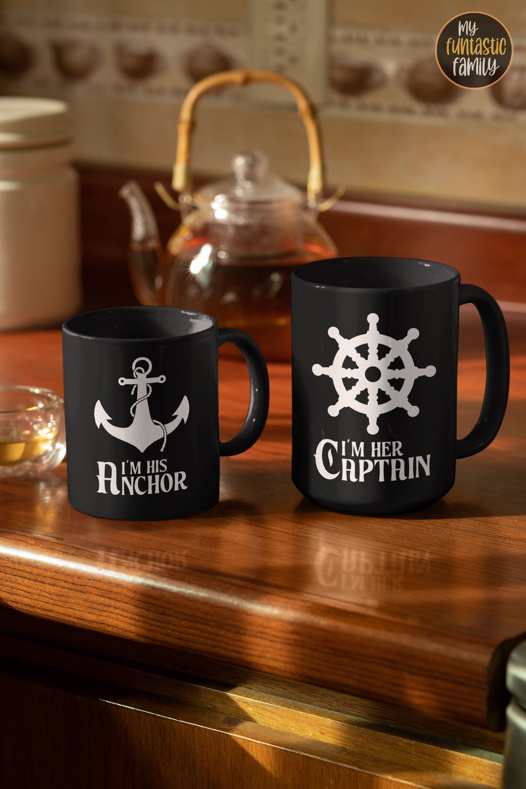 Captain Anchor Mugs: Romantic Matching Coffee Mugs, His and Hers - Etsy