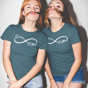 Custom Name Best Friends T-shirt, Matching Infinity Symbol Shirts ...