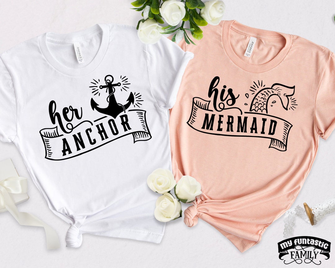 Anchor & Mermaid Couples Shirts: Funny Nautical Matching Set - Etsy
