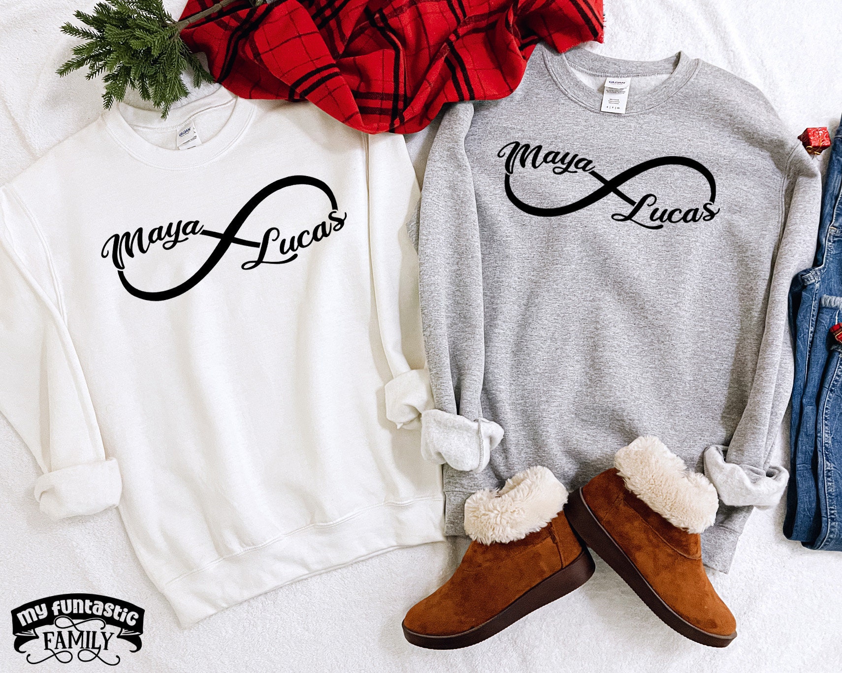 Custom Infinity Couples Sweatshirt, Matching Infinity Symbol Couples ...