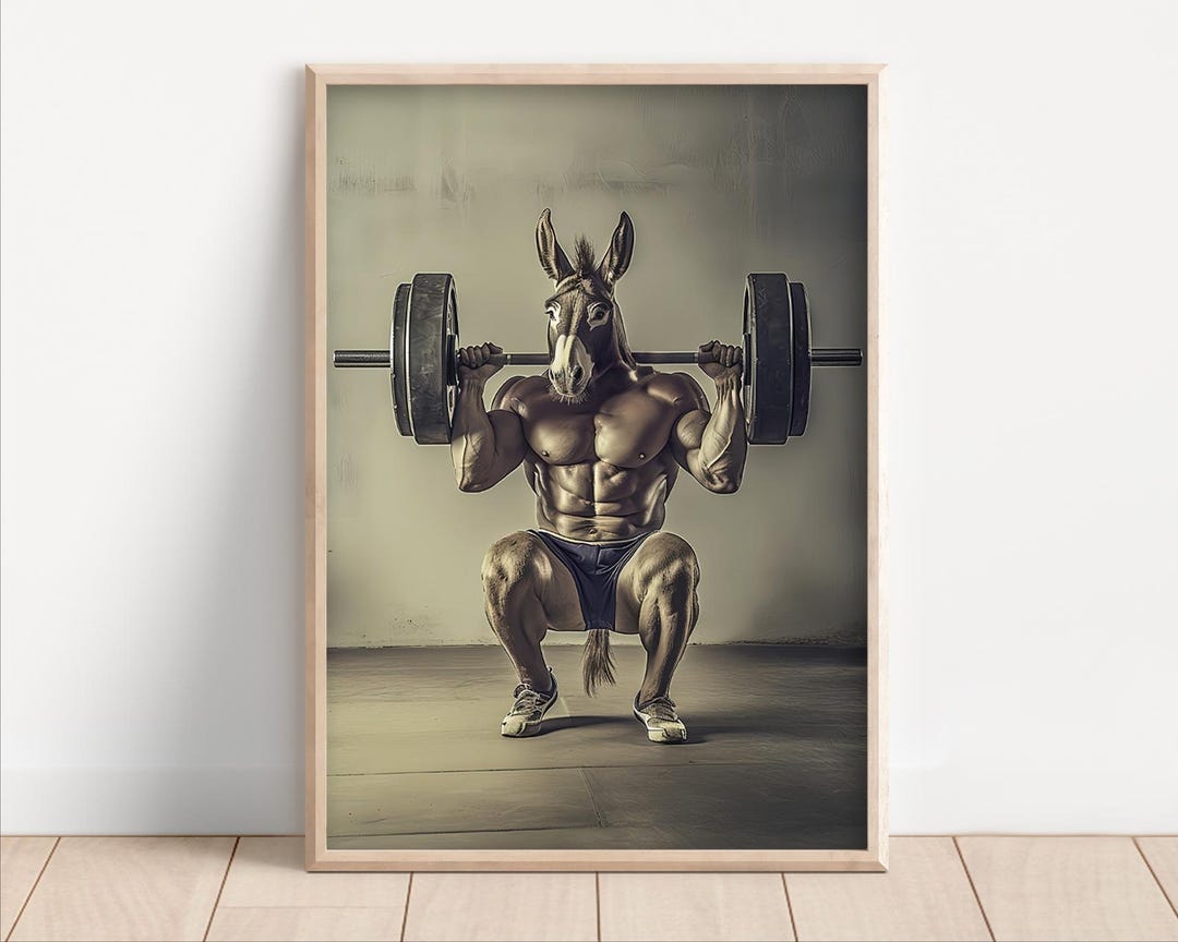 Bodybuilding Donkey Print: Funny Gym Wall Art (poster or Canvas) - Etsy