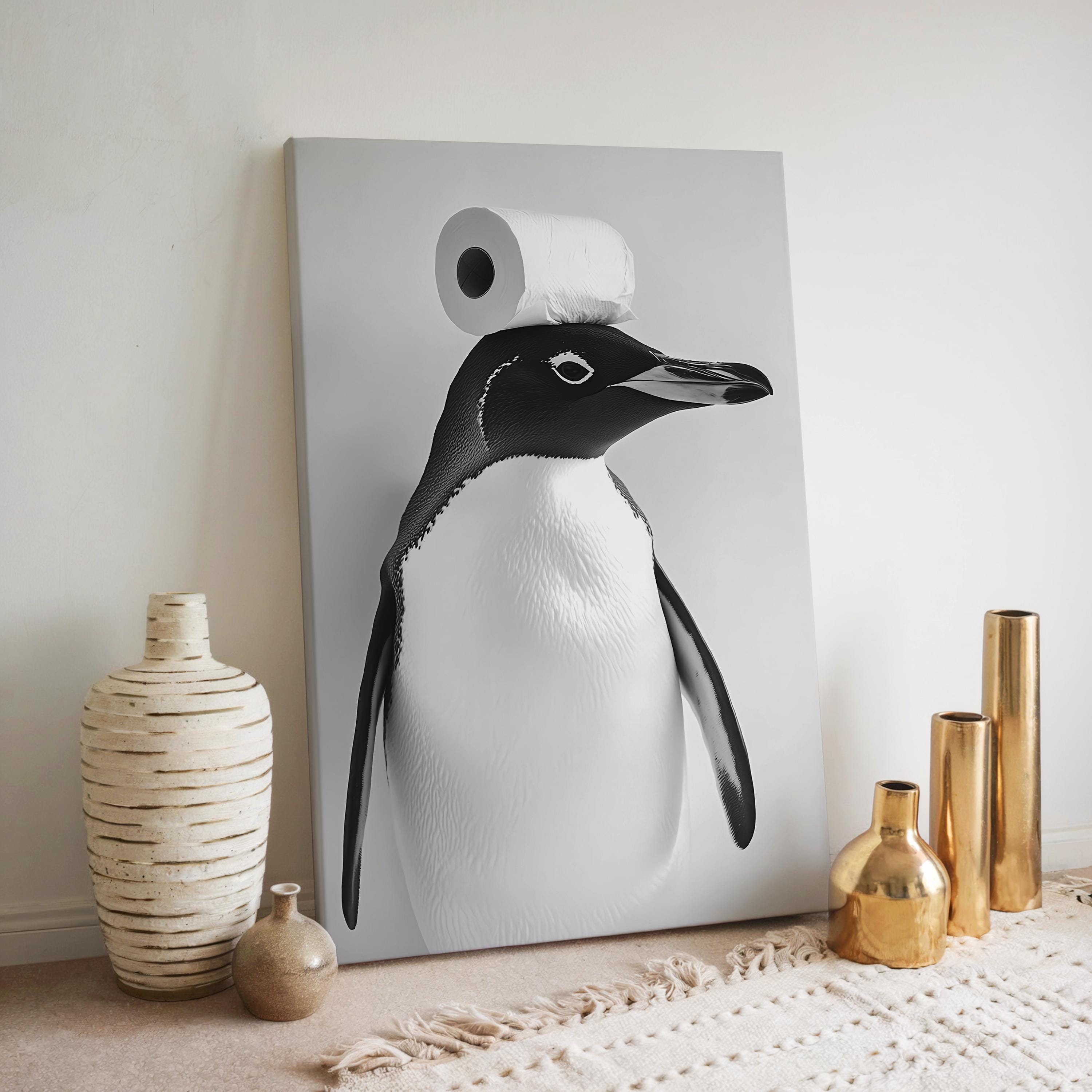 Funny Penguin Bathroom Art Set: Toilet Humor Prints or Canvas - Etsy