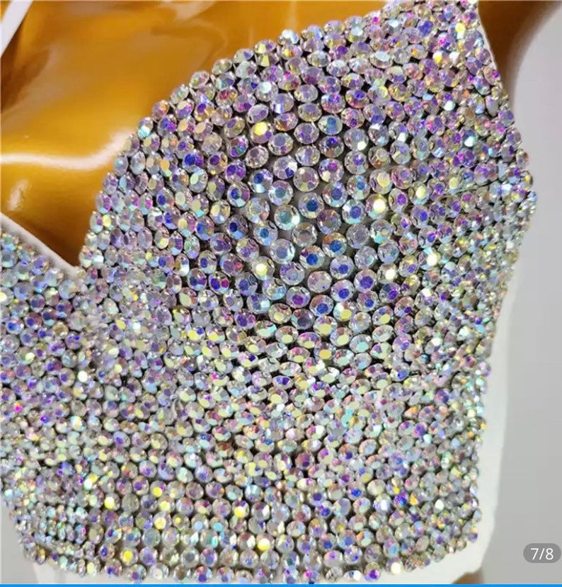 Rainbow Jewel Crystal Rhinestone Diamond Embellished Bustier | Etsy