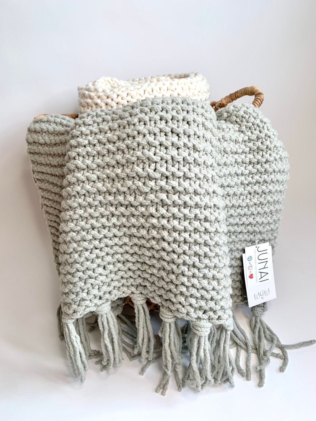 Chunky Knit Wool Blanket, Luxury Wool Throw Blanket, Hand Made Merino ...