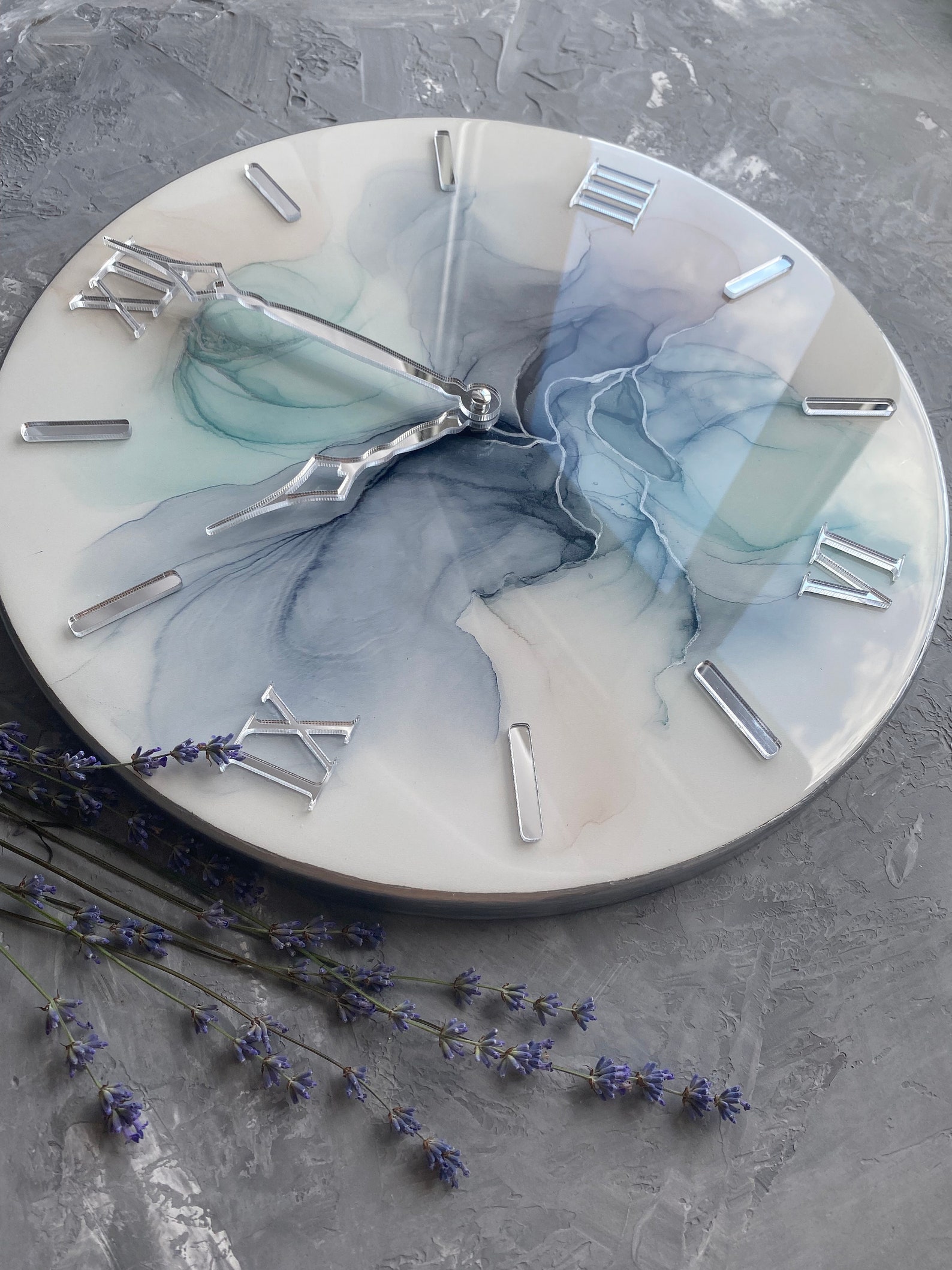 Resin Art Wall Clock Unique Home Decor Housewarming Gift First - Etsy