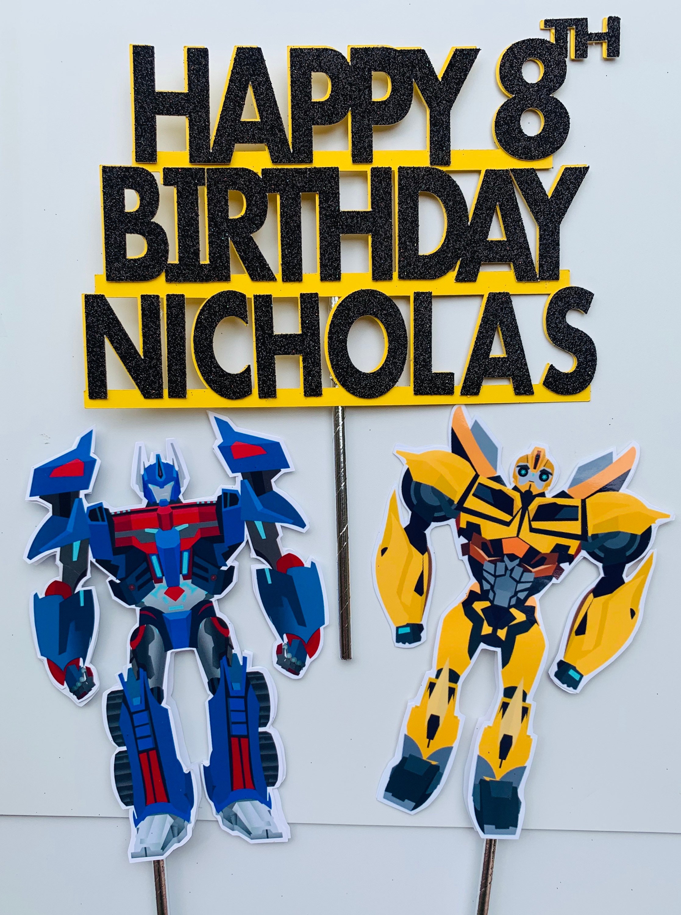 3 Unit TRANSFORMER Birthday Cake Topper PERSONALIZED Printed | Etsy