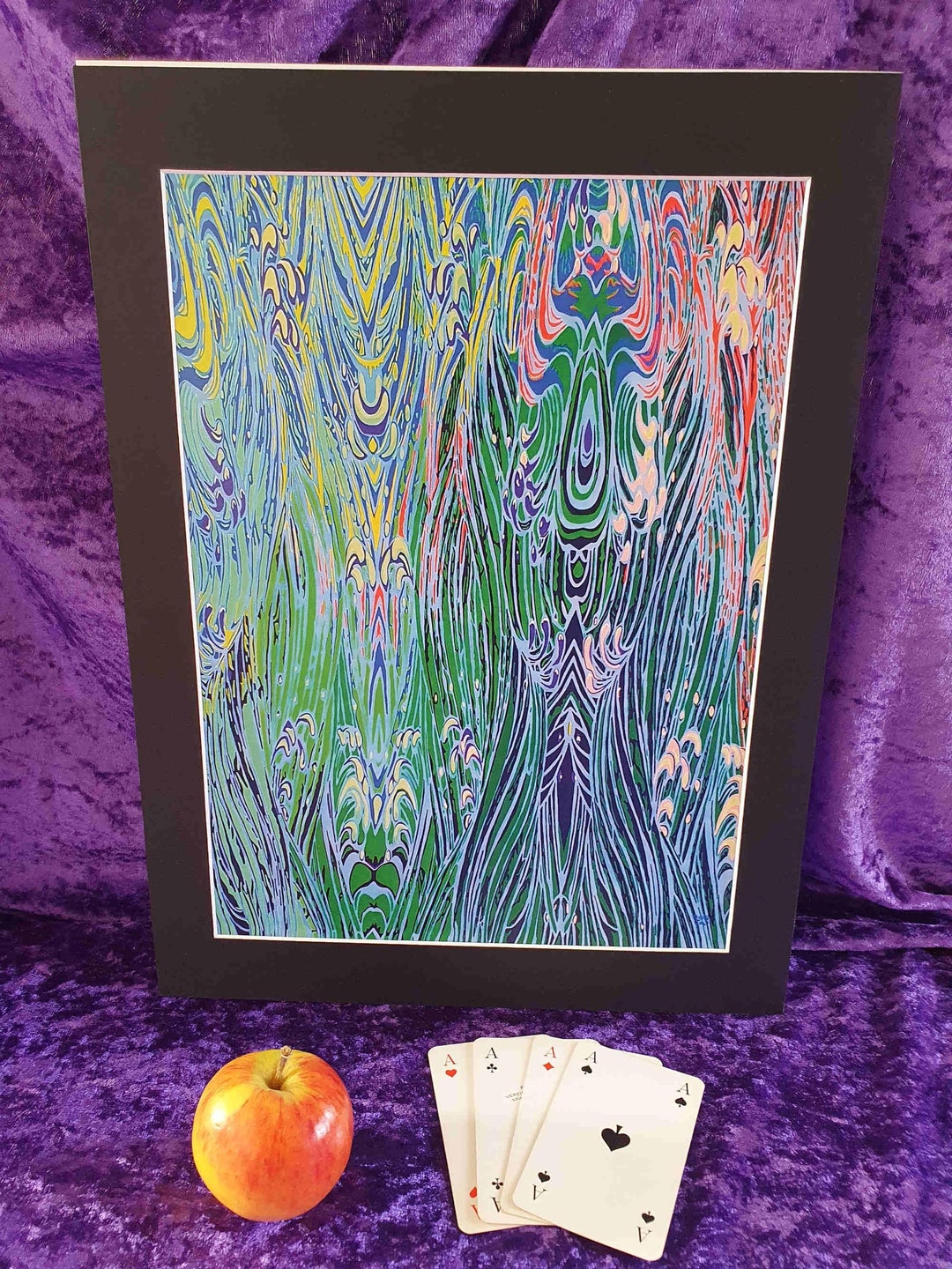 Trippy Waterfall. A Painting Showing Flowing Water in a Beautiful ...