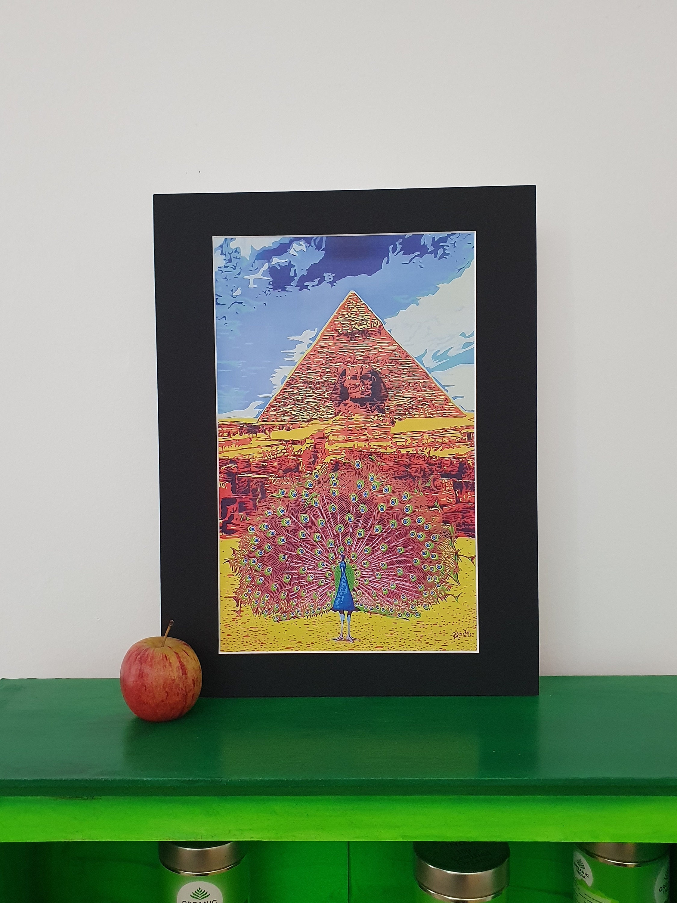 Peacock and the Pyramid, Psychedelic Art Print by Robbie - Etsy