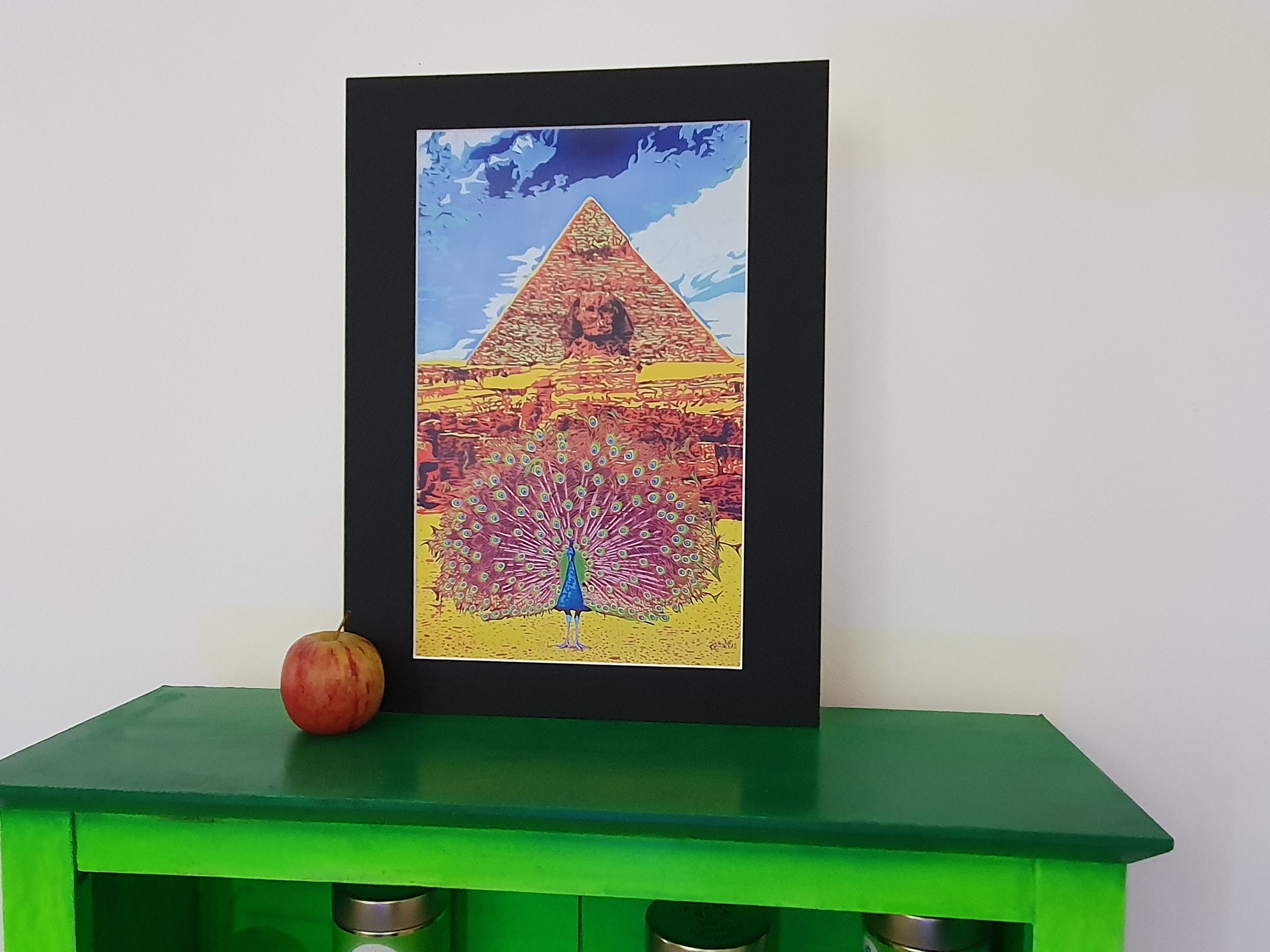 Peacock and the Pyramid, Psychedelic Art Print by Robbie - Etsy