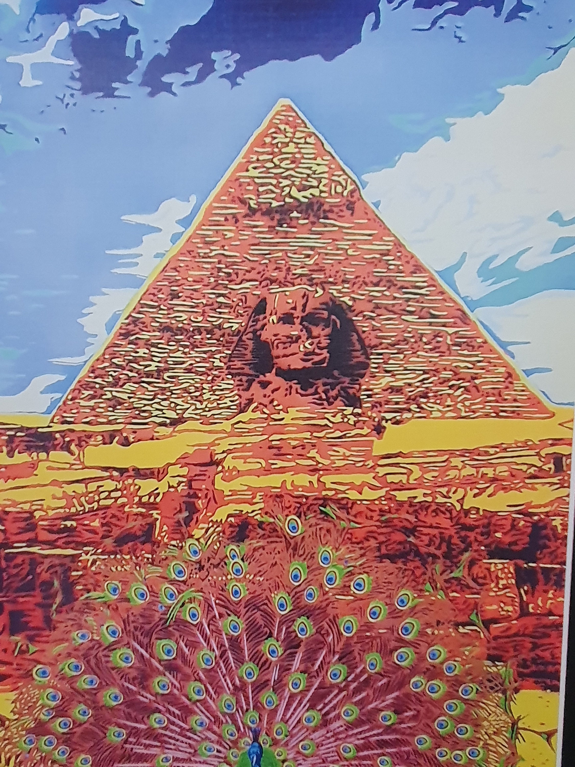 Peacock and the Pyramid, Psychedelic Art Print by Robbie - Etsy