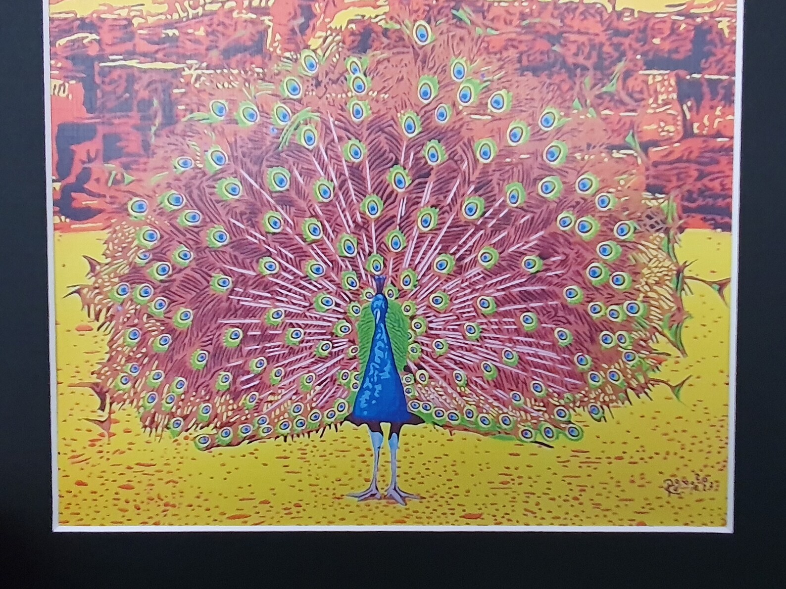 Peacock and the Pyramid, Psychedelic Art Print by Robbie - Etsy