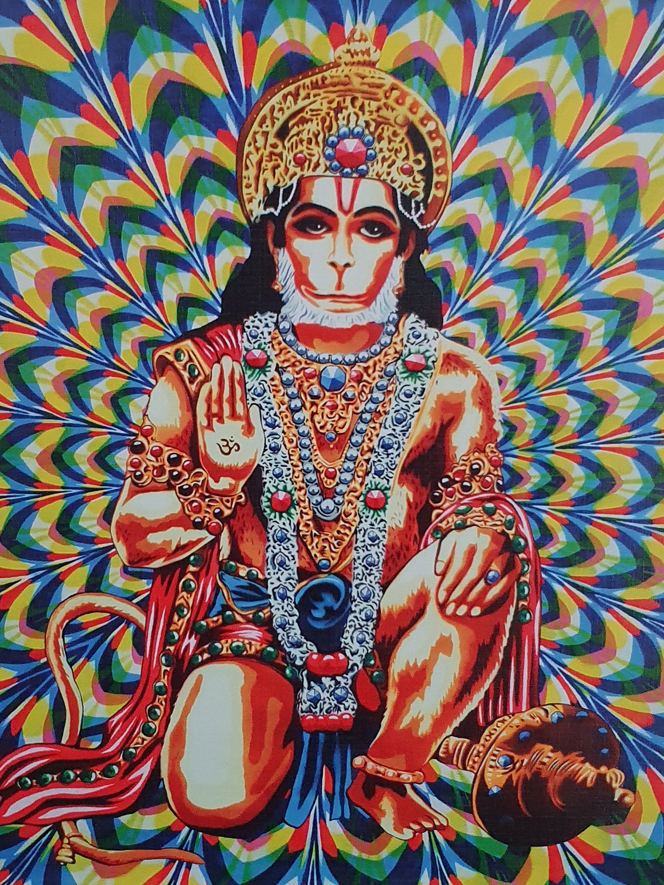 Hanuman the Brave Psychedelic Art Print by Robbie - Etsy