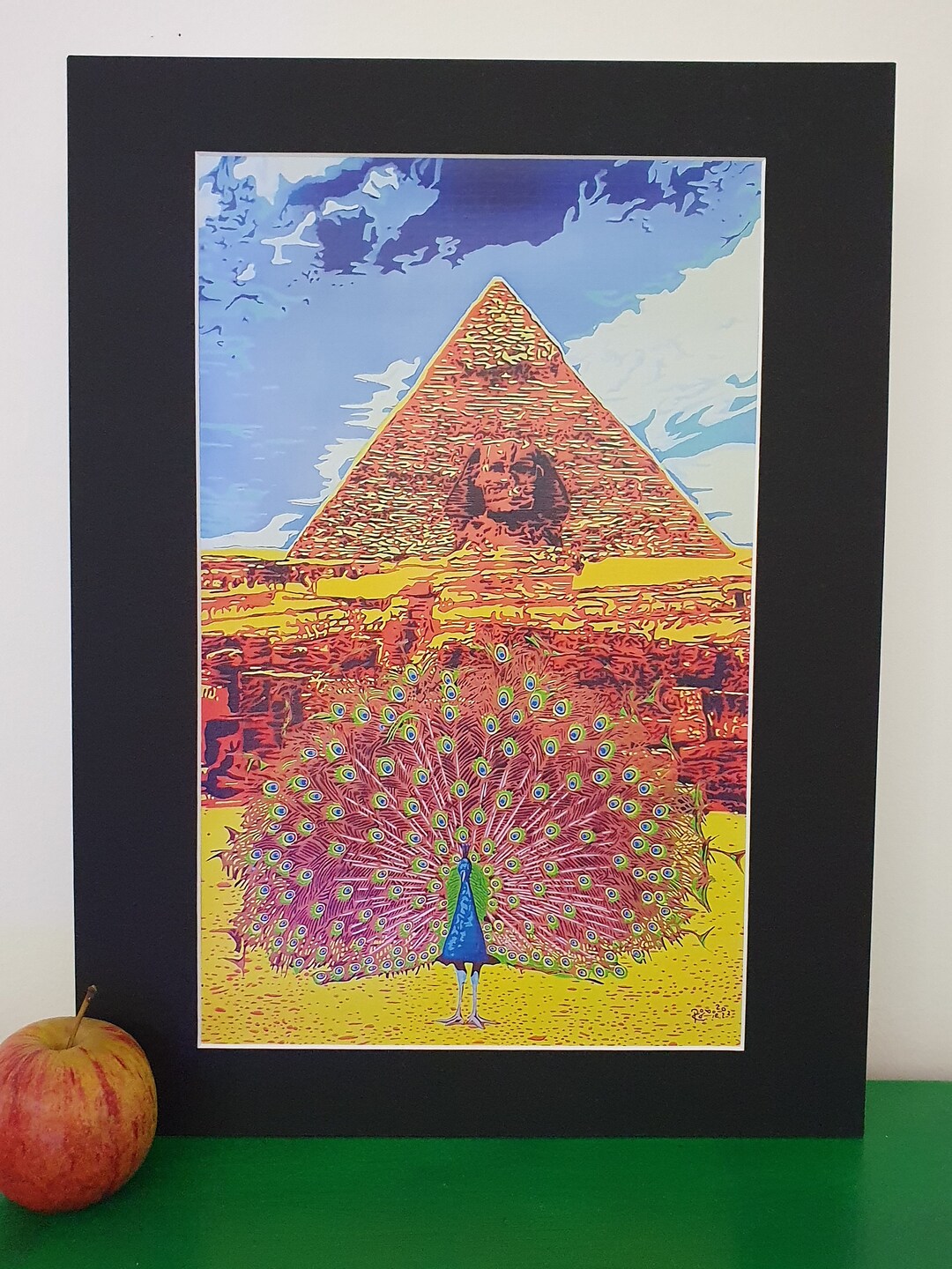 Peacock and the Pyramid, Psychedelic Art Print by Robbie - Etsy