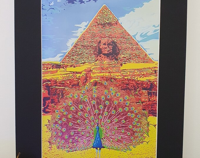 Peacock and the Pyramid, Psychedelic Art Print by Robbie - Etsy