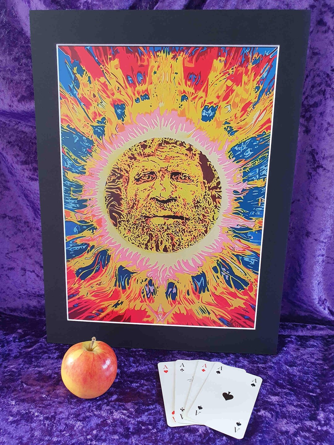 Sun God Portrait "god in a Sunbeam". Vibrant Mounted Art Print of ...