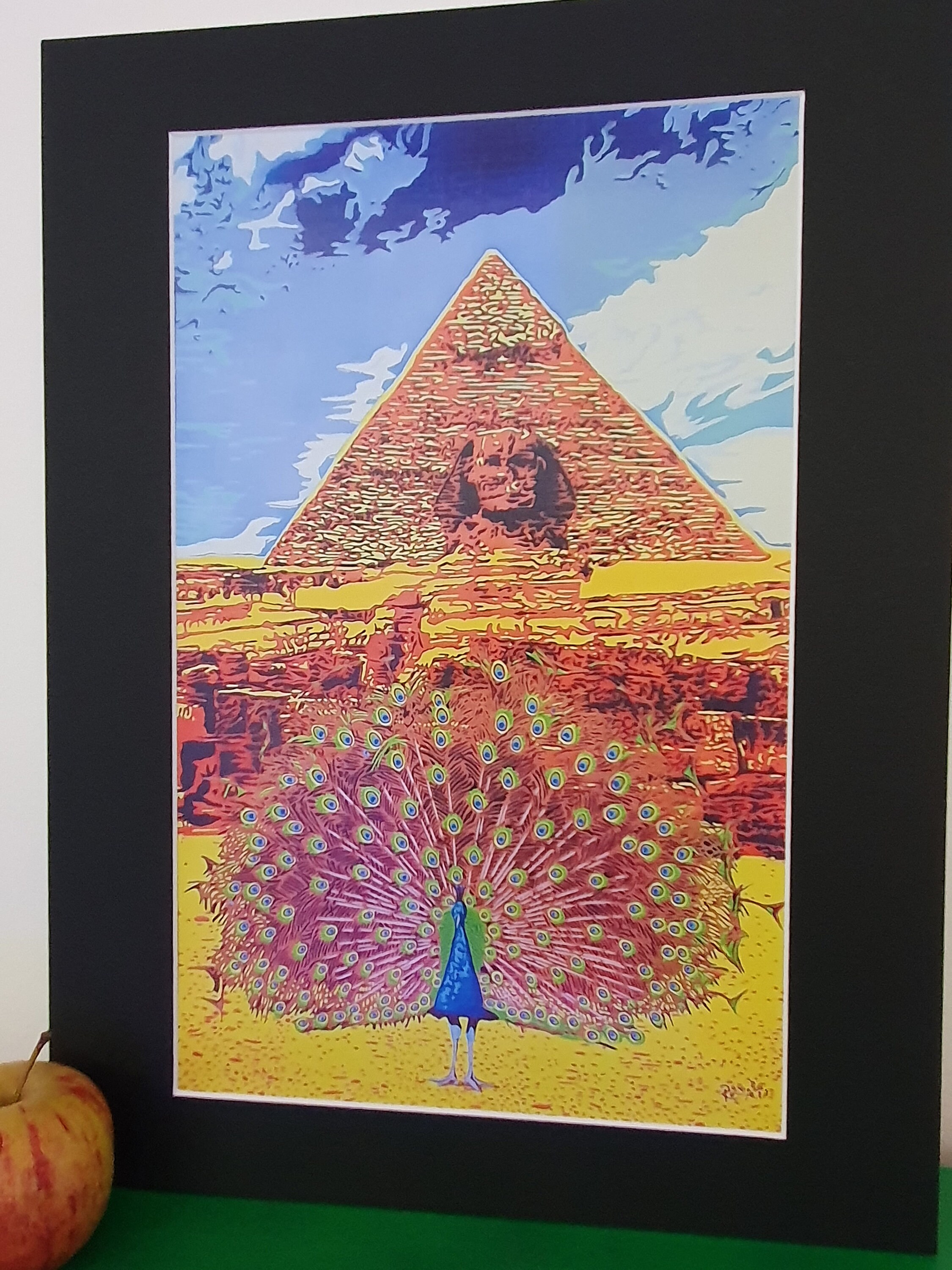 Peacock and the Pyramid, Psychedelic Art Print by Robbie - Etsy