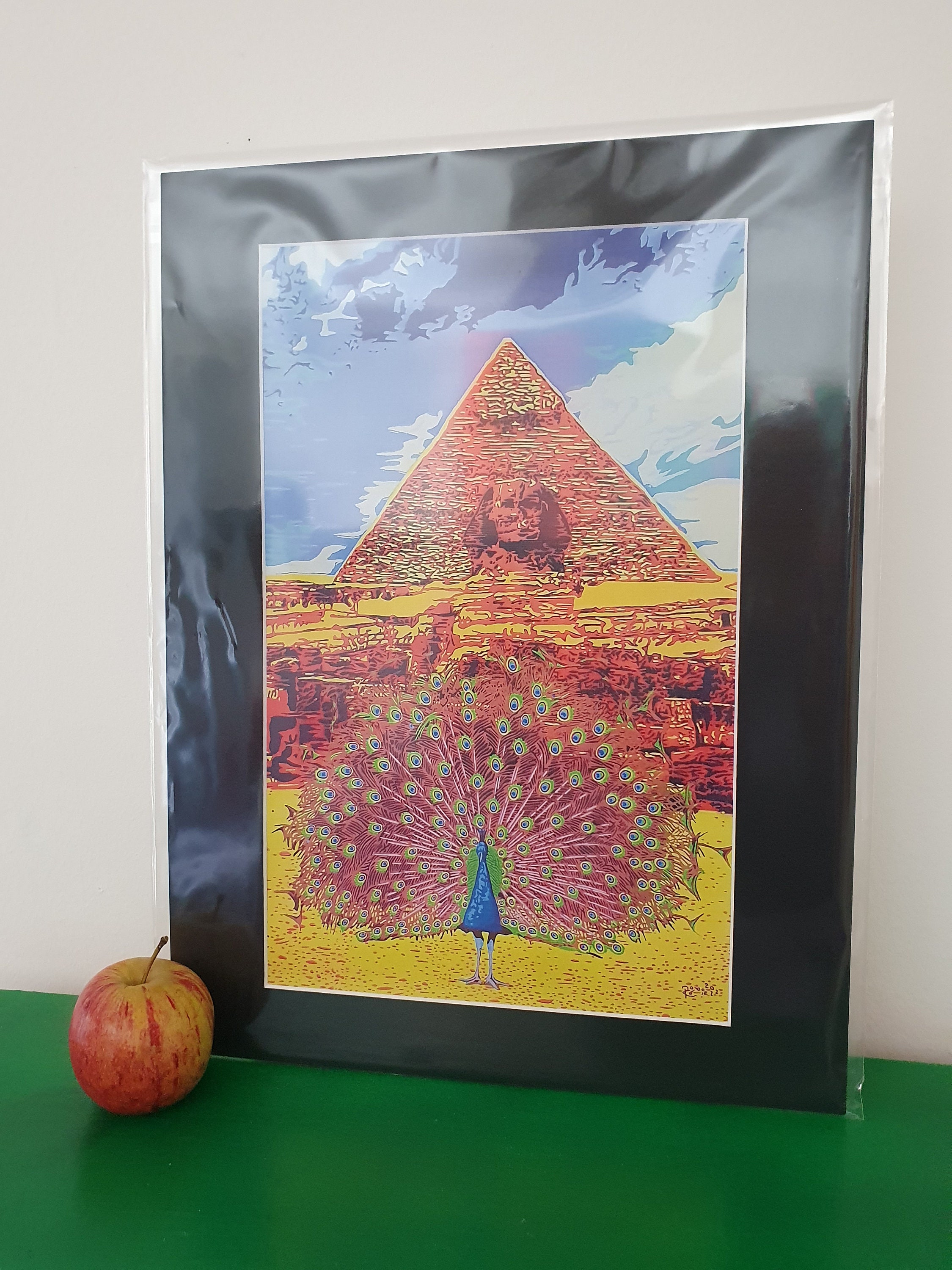 Peacock and the Pyramid, Psychedelic Art Print by Robbie - Etsy