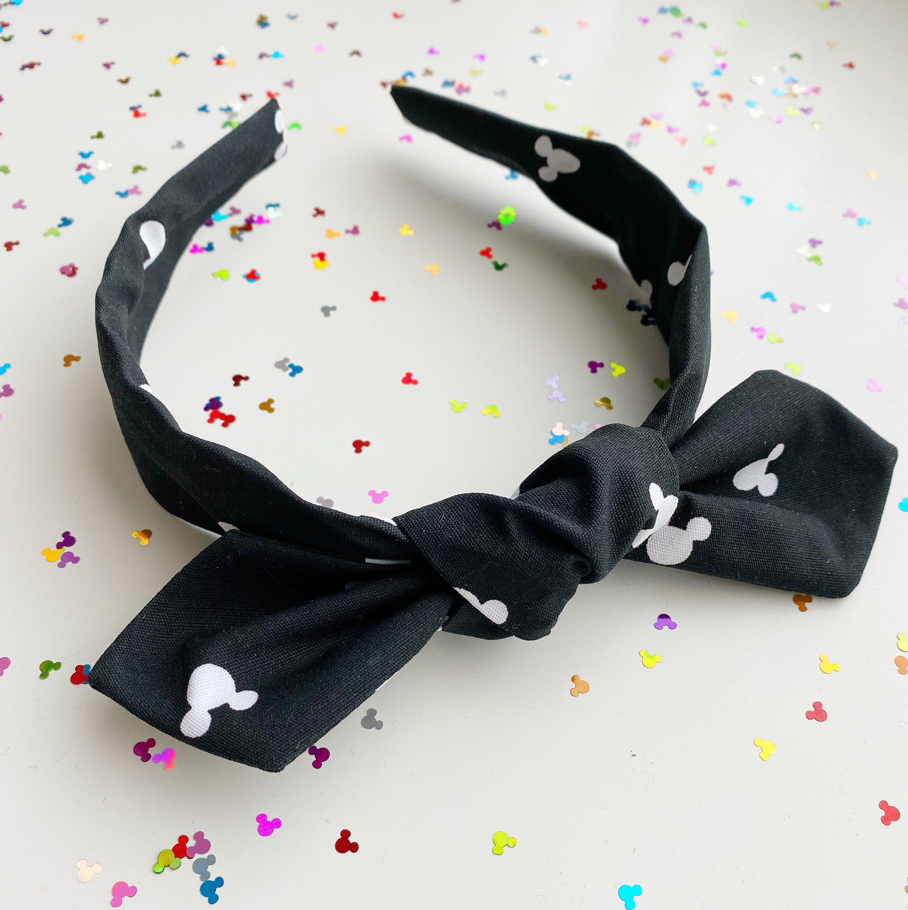 Disney Mickey Mouse Black Bow Headband for Women Children | Etsy
