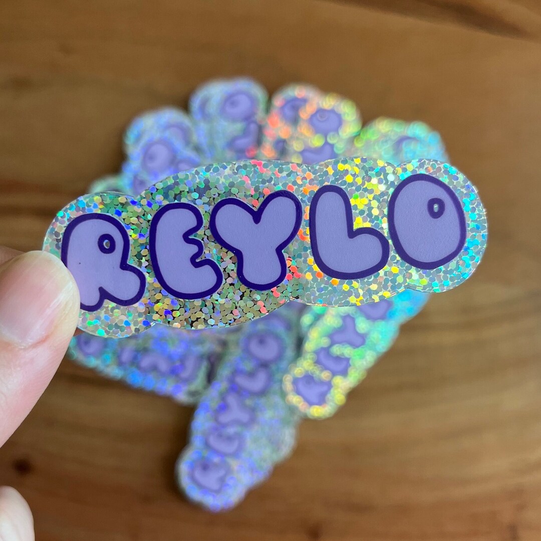 Reylo Holographic Glitter Sticker// Bubble Letters Star Wars Kylo Ren ...