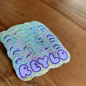 Reylo Holographic Glitter Sticker// Bubble Letters Star Wars Kylo Ren ...