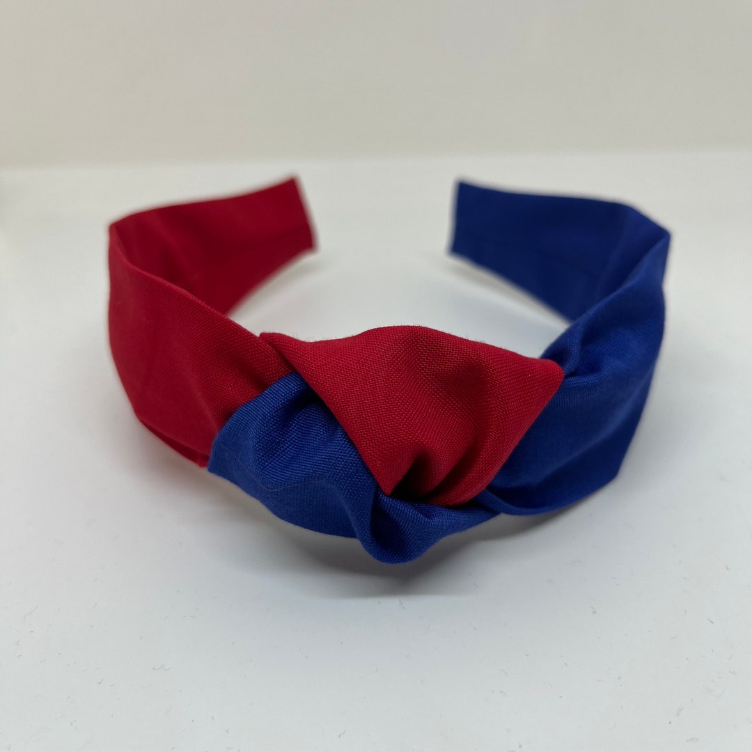 Red and Royal Blue Knot Headband Hair Accessory for Adults and Children ...