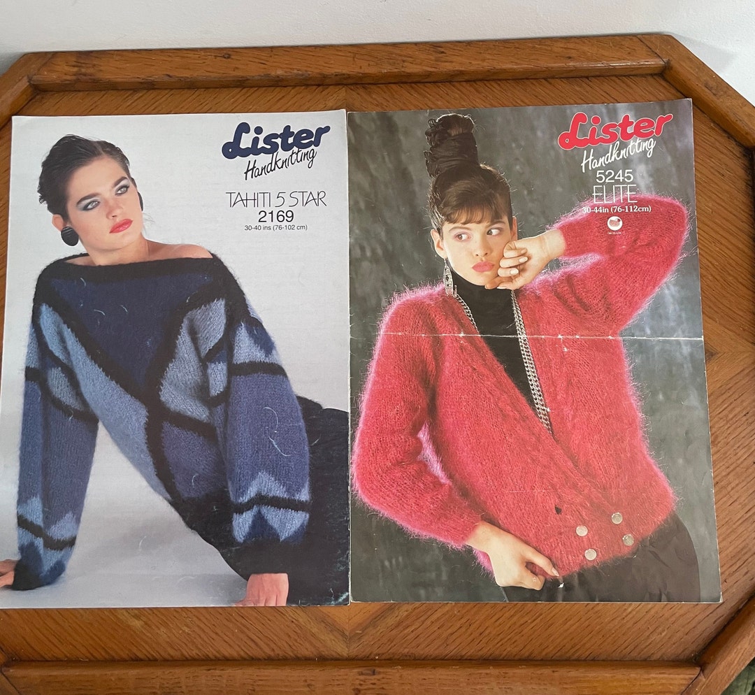 Vintage Lister Knitting Pattern Bundle X2 1980s 1990s Mohair - Etsy