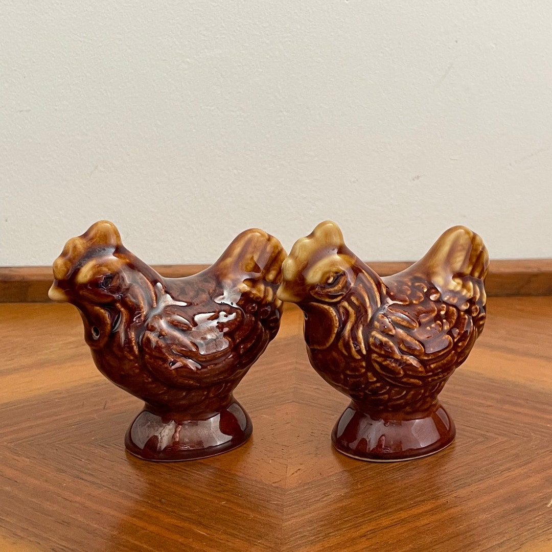 Vintage Brown Chickens Cruet Set, Vintage Salt and Pepper Pots Shakers ...