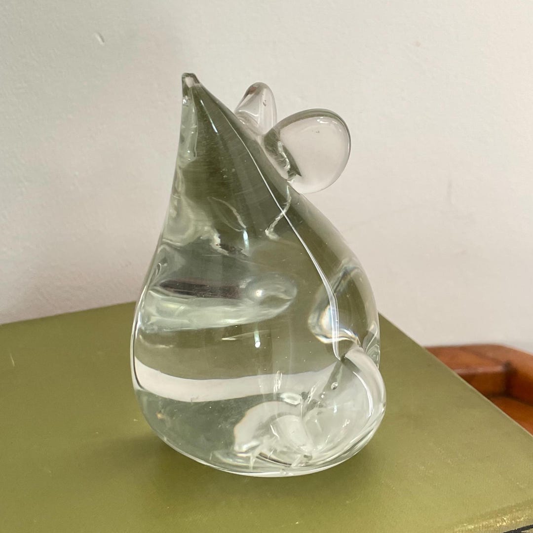 Vintage Studio Art Glass Mouse Figurine Animal Ornament - Etsy