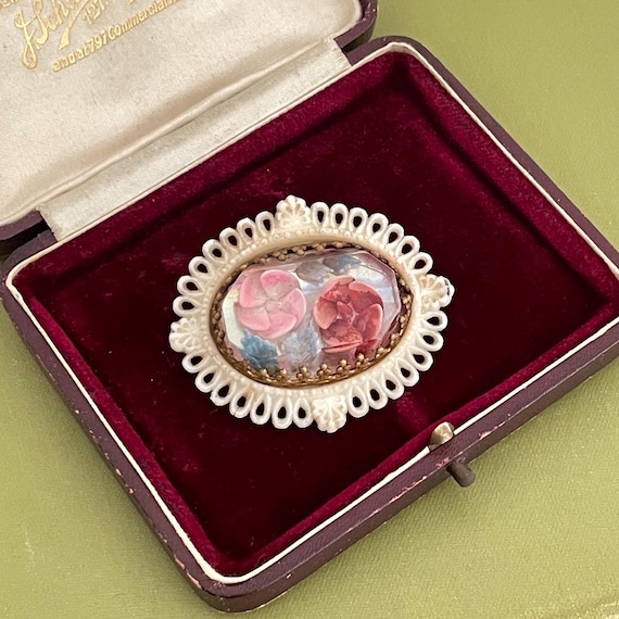 Antique French Depose Celluloid Brooch Pin with Rever… - Gem