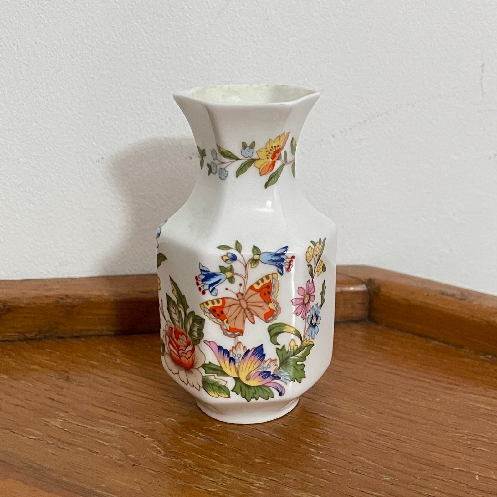 Vintage Aynsley Fine English Bone China Vase, Vintage Dainty Floral Bud ...