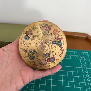 Vintage Vanity Fair Compact Gold Tone Powder Compact, Botanical Design ...