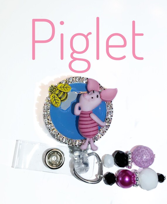 Piglet badge reel | Etsy