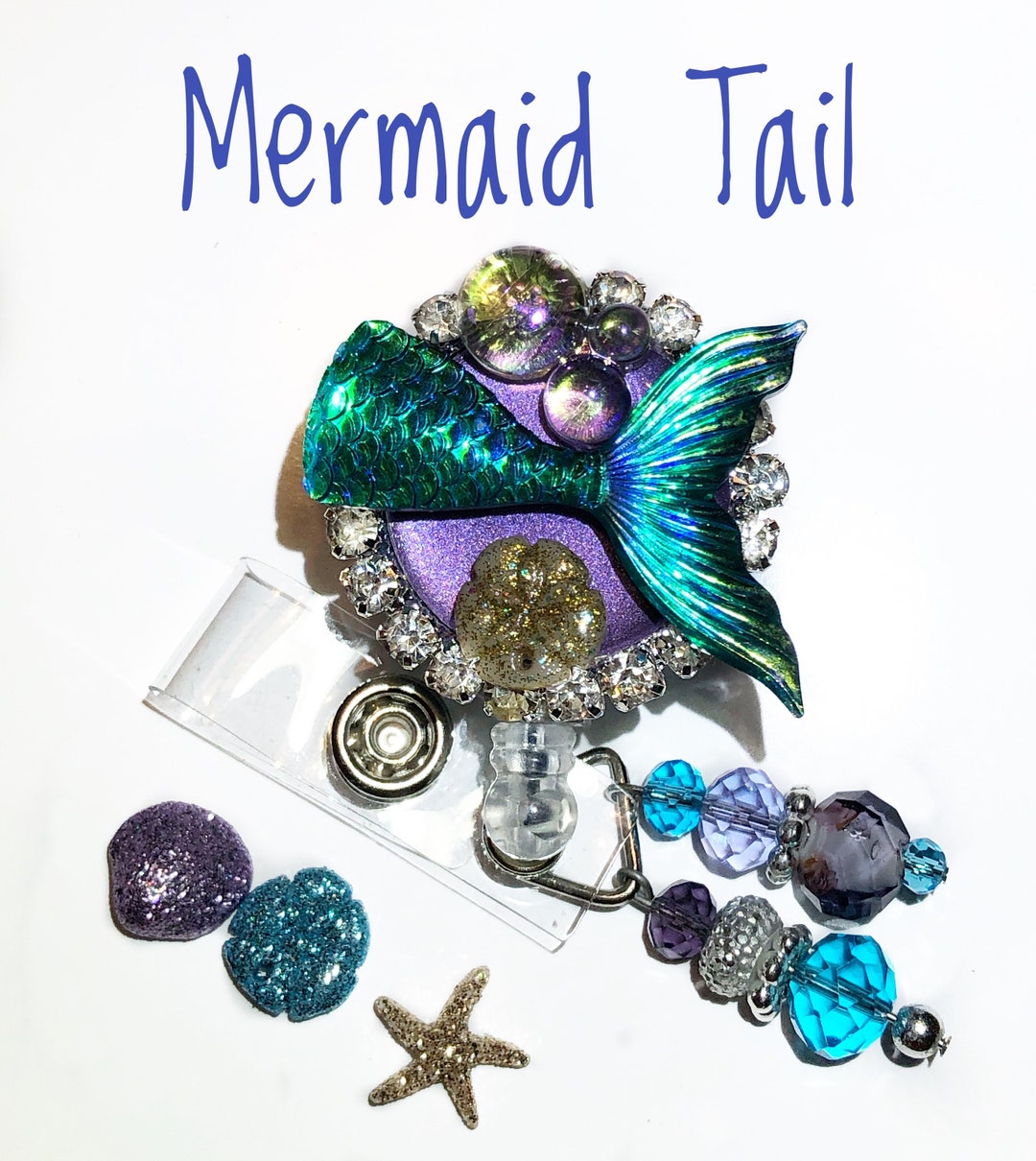 Mermaid Tail Badge Reel - Etsy