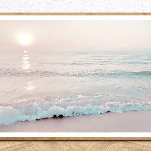 Pastel Beach Print Boho Coastal Poster Pastel Ocean Print - Etsy