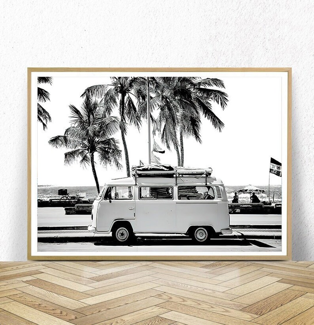 Beach Decor Wall Prints Retro Van Print Beach Coastal - Etsy