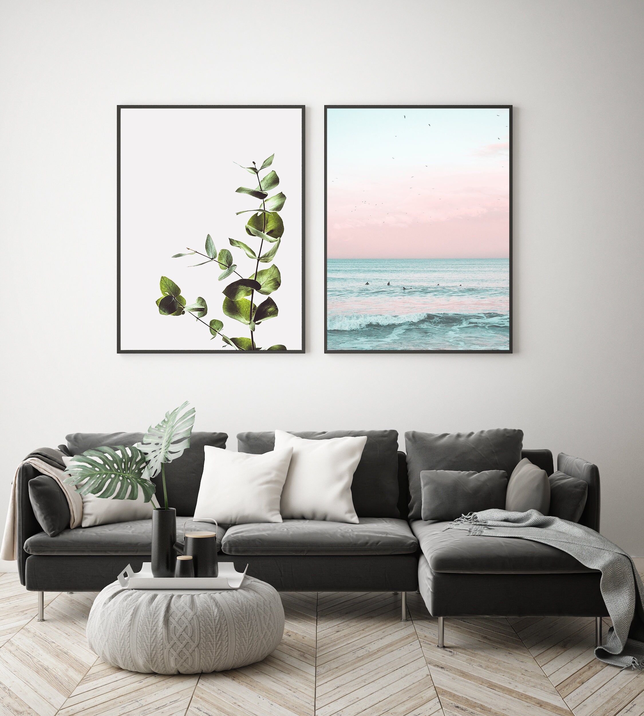 Pastel Beach Print Boho Coastal Poster Pastel Ocean Print - Etsy