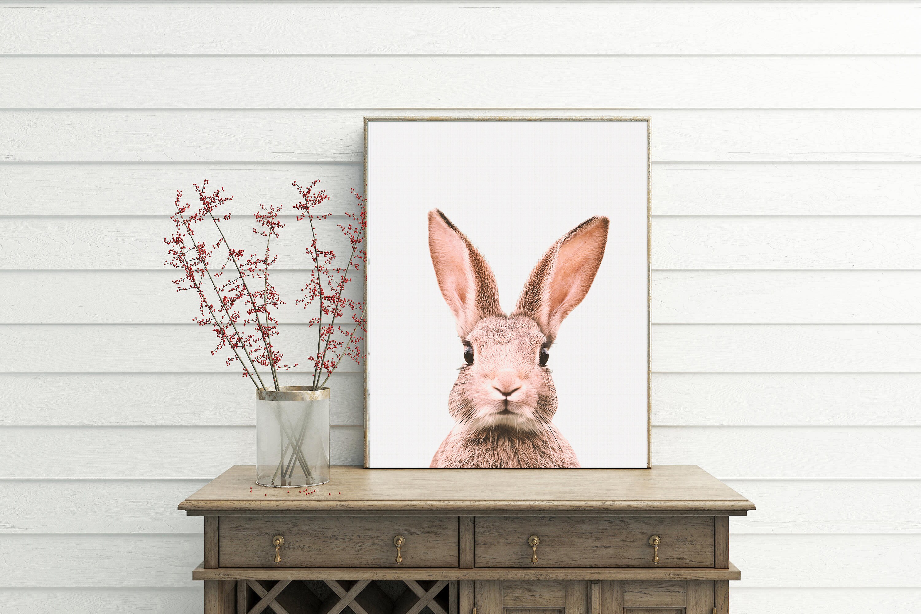 Bunny Print Rabbit Print Woodlands Animals Art Photo | Etsy