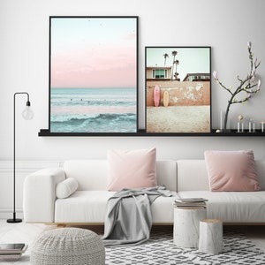 Pastel Beach Print Boho Coastal Poster Pastel Ocean Print - Etsy