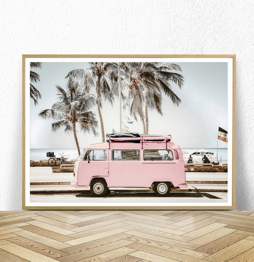 Beach Decor Wall Prints Retro Van Print Beach Coastal - Etsy