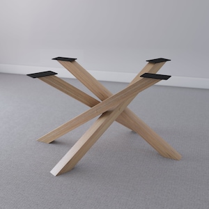 OAK Wood Table Base CROSSOVER Frame Table Runners - Etsy