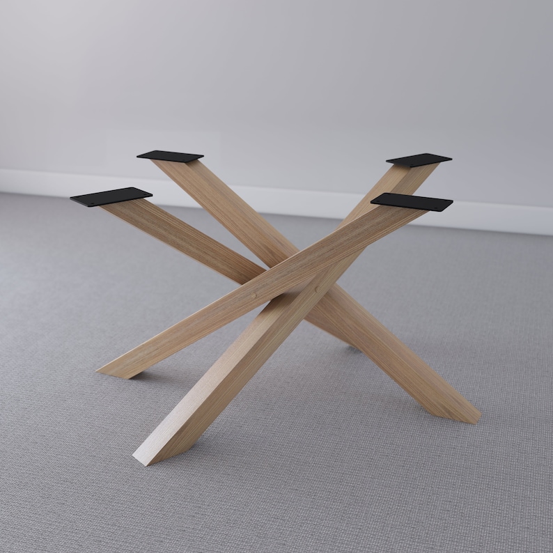 OAK Wood Table Base CROSSOVER Frame Table Runners - Etsy