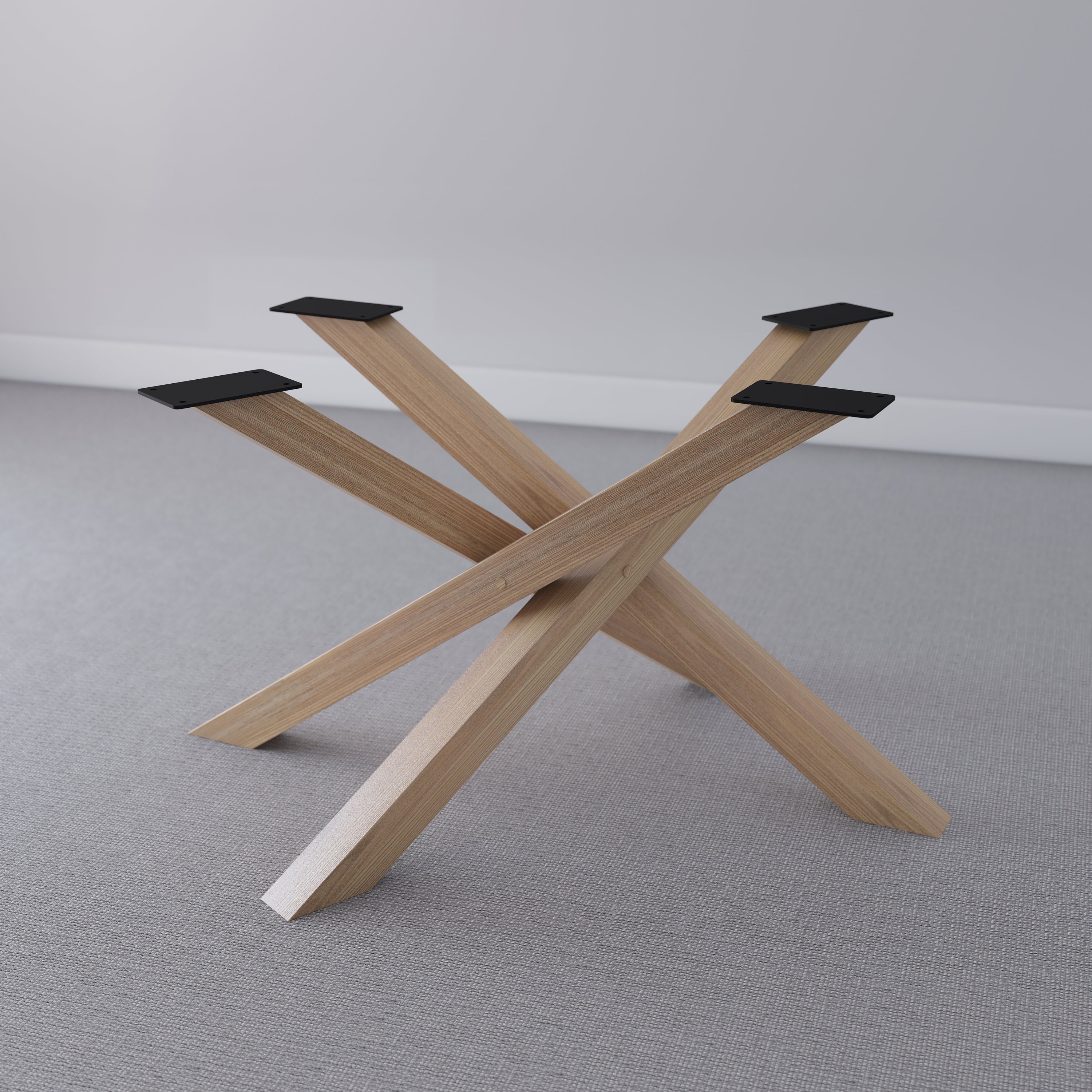 OAK Wood Table Base CROSSOVER Frame Table Runners - Etsy