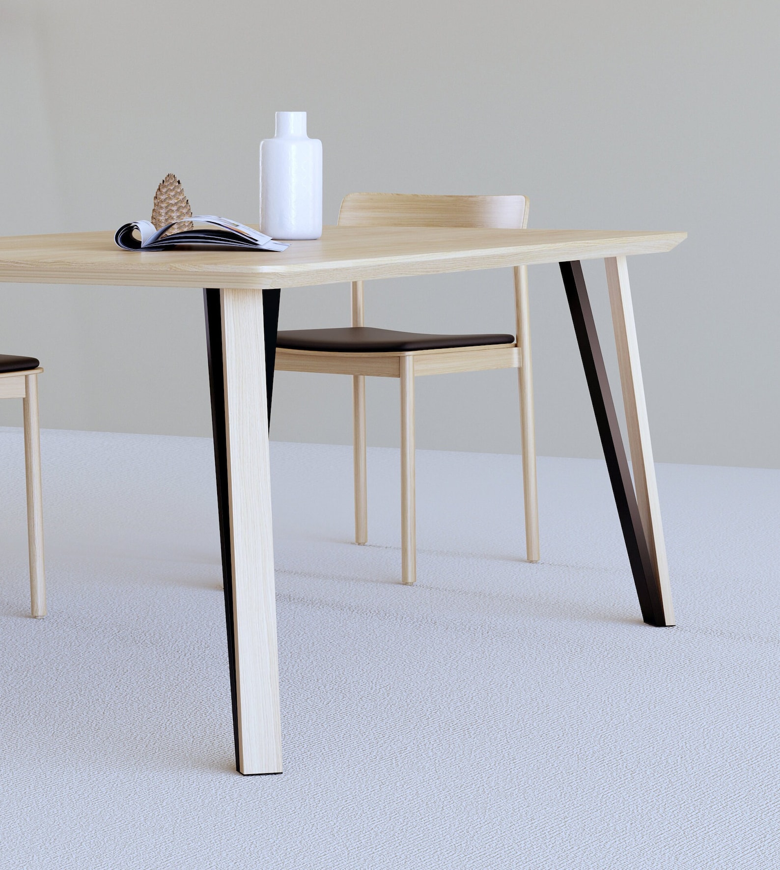 4 X Metal Oak Legs Heavy Duty Table Legs Oak Solid Wood Tapered Oak ...