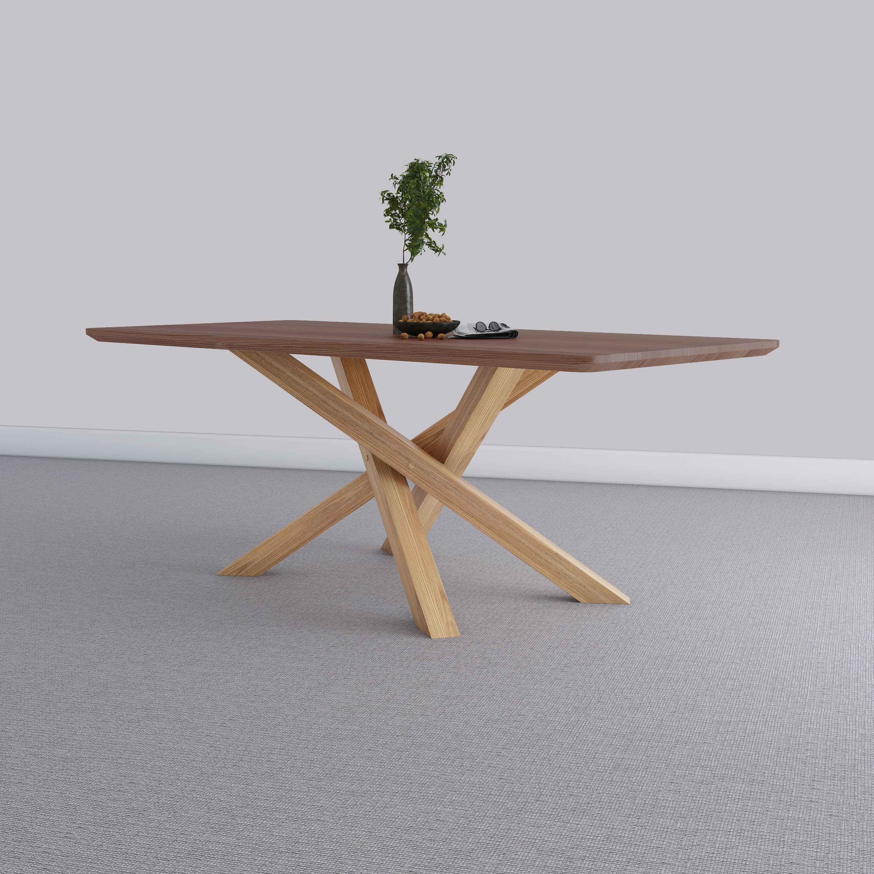 OAK Wood Table Base CROSSOVER Frame Table Runners - Etsy